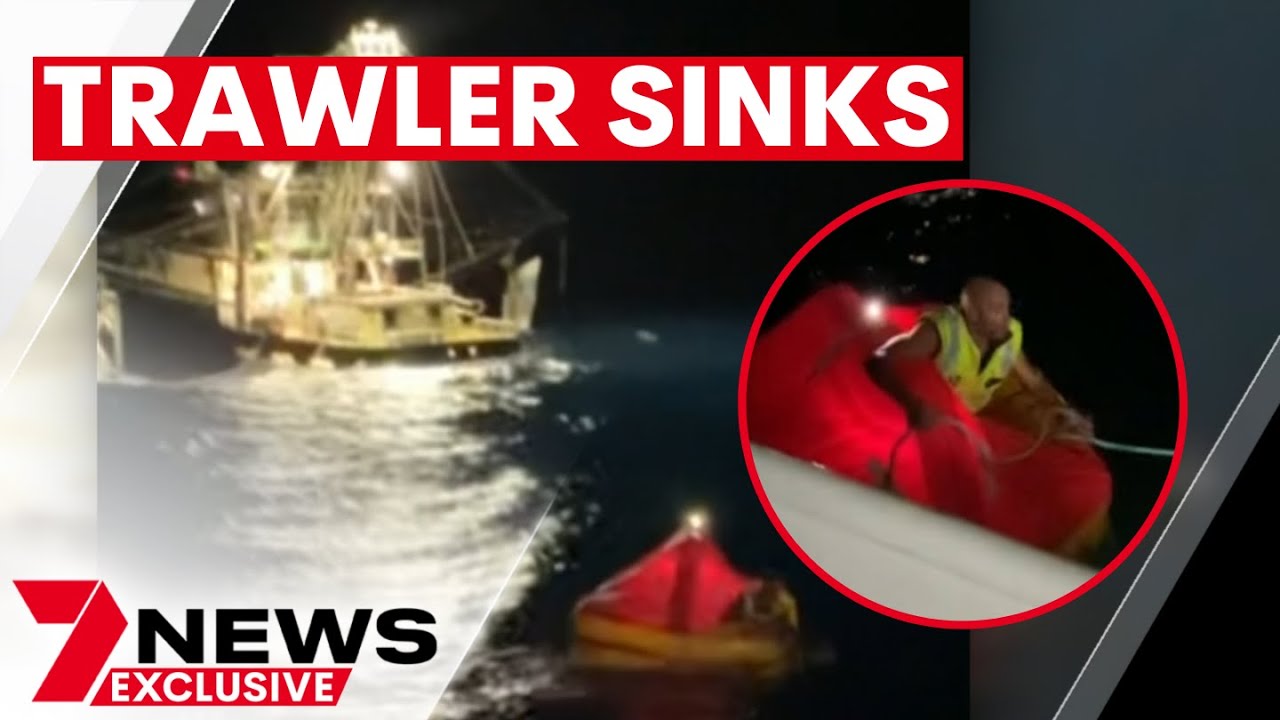 Two fishermen rescued as prawn trawler sinks off the Gold Coast | 7NEWS ...