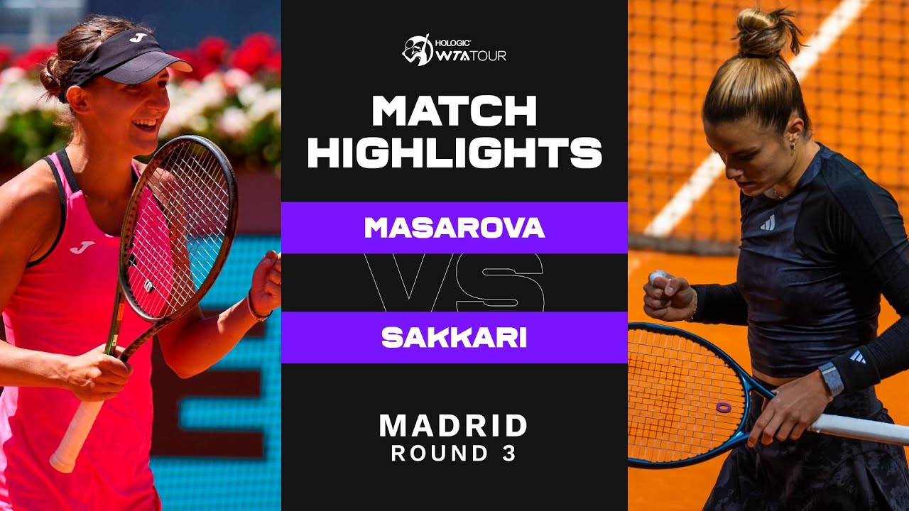 Rebeka Masarova vs. Maria Sakkari | 2023 Madrid Round 3 | WTA Match ...