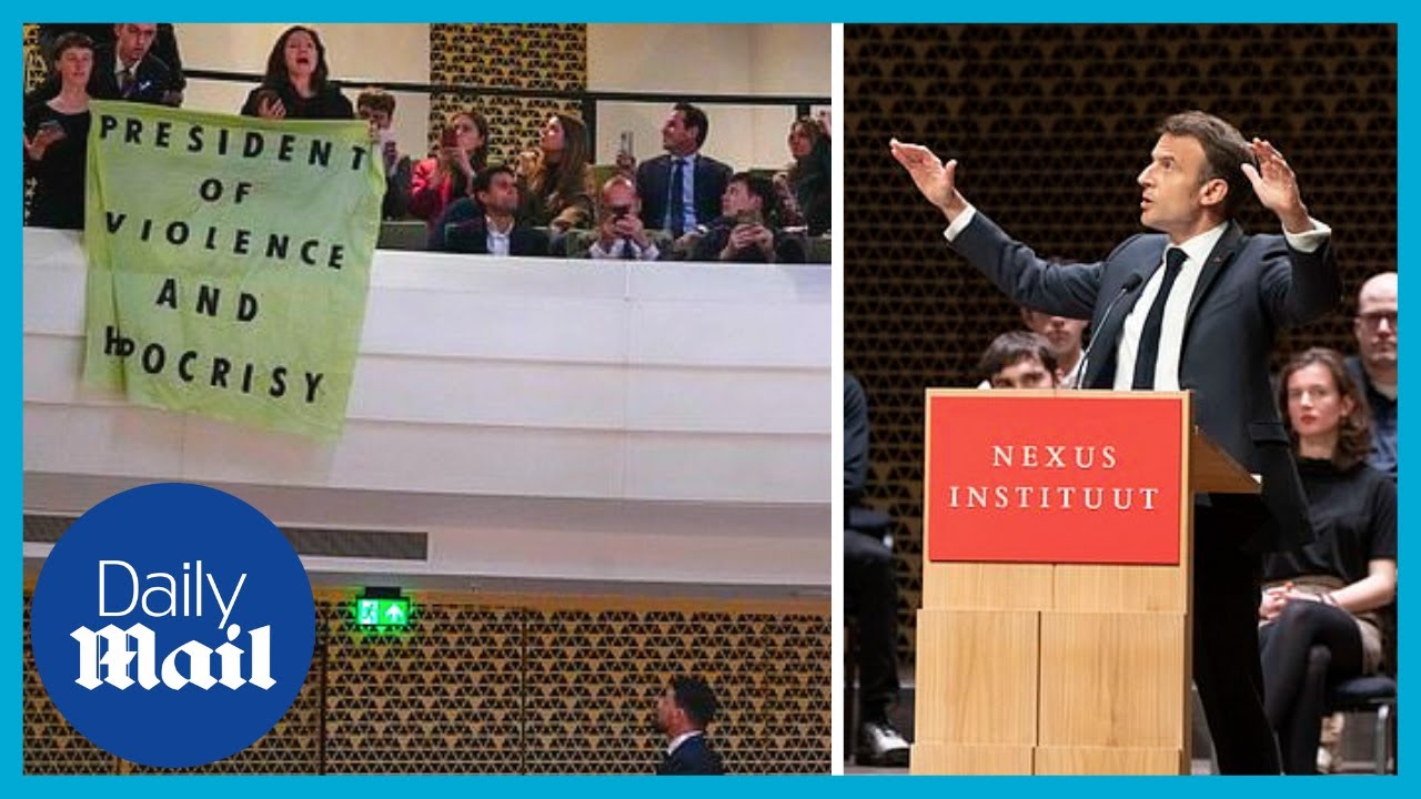 Moment Macron heckled by protesters screaming 'where is French ...