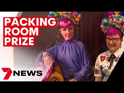 A portrait by Andrea Heulin, of comedian Cal Wilson, wins the 2023 ...