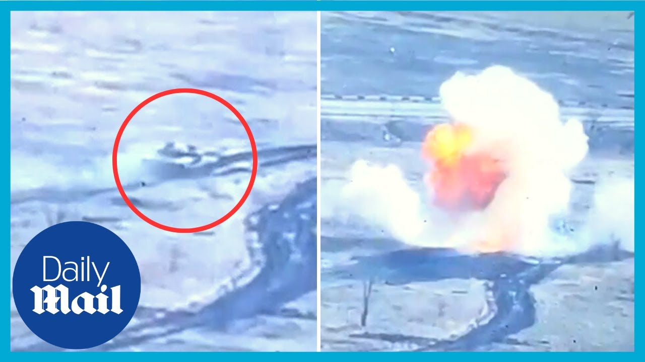 Russian tank explodes into fireball after getting destroyed by Ukraine ...
