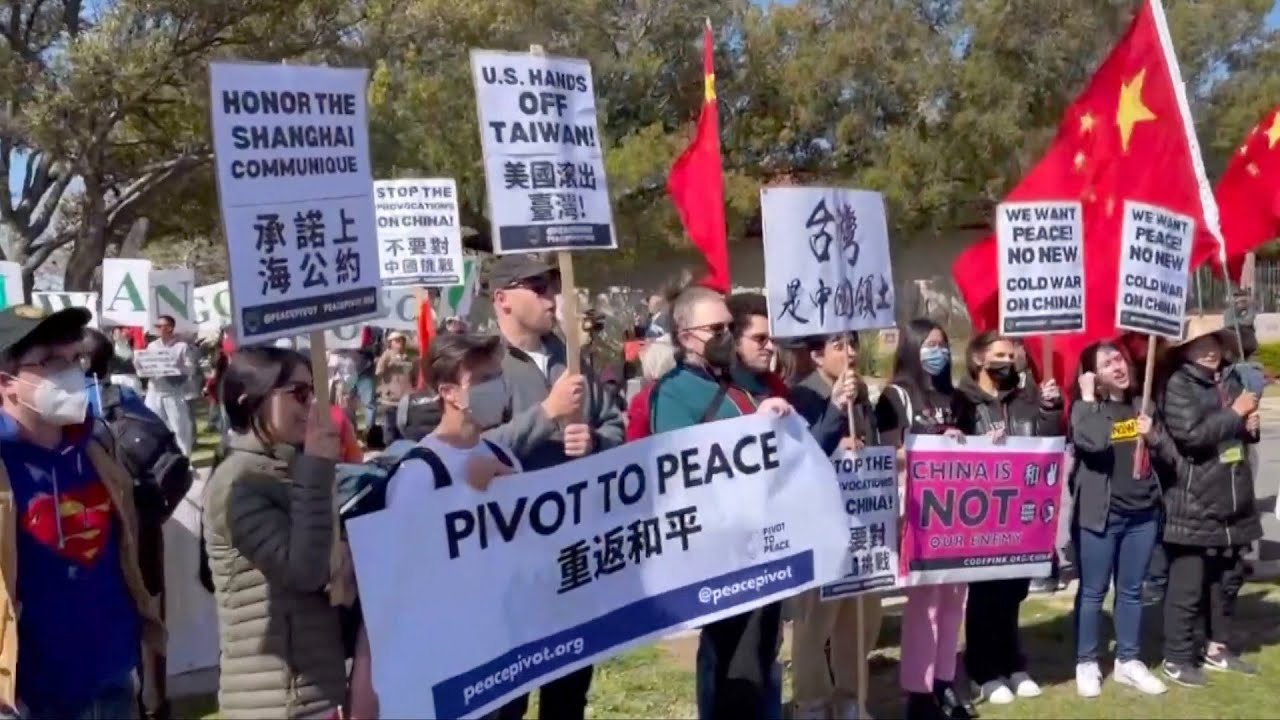 Protesters in LA demand U.S. stay out of Taiwan question, stop ...