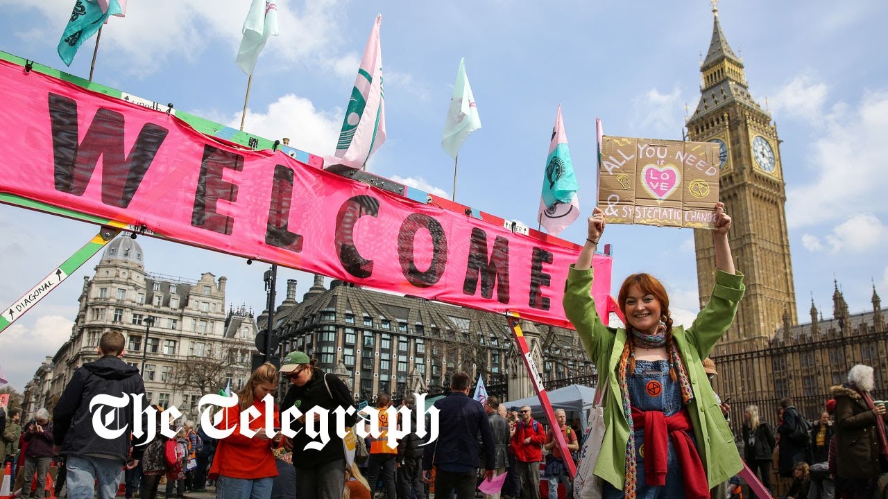 Climate change activists descend on central London to continue four-day ...