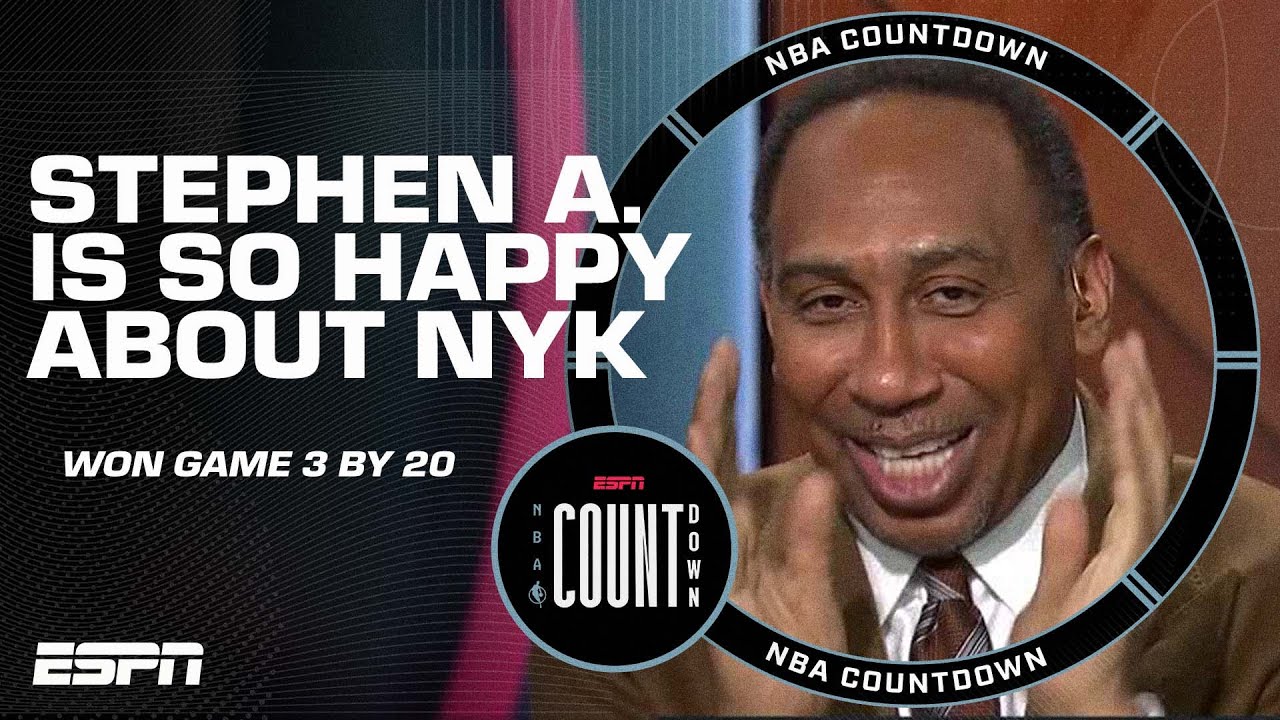 ORANGE & BLUE SKIES BABY! Stephen A. revels in Knicks’ Game 3 win | NBA ...