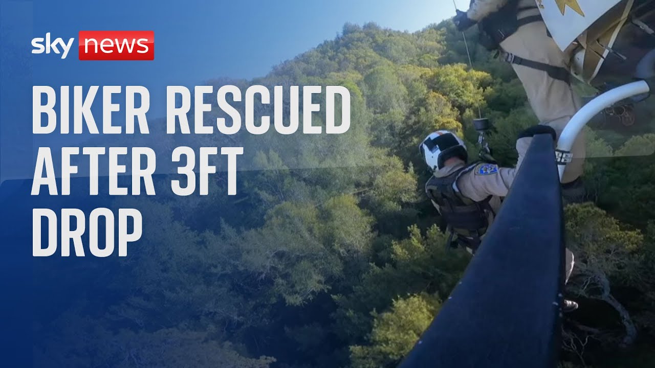 Mountain biker rescued by helicopter after 30ft drop from trail - The ...
