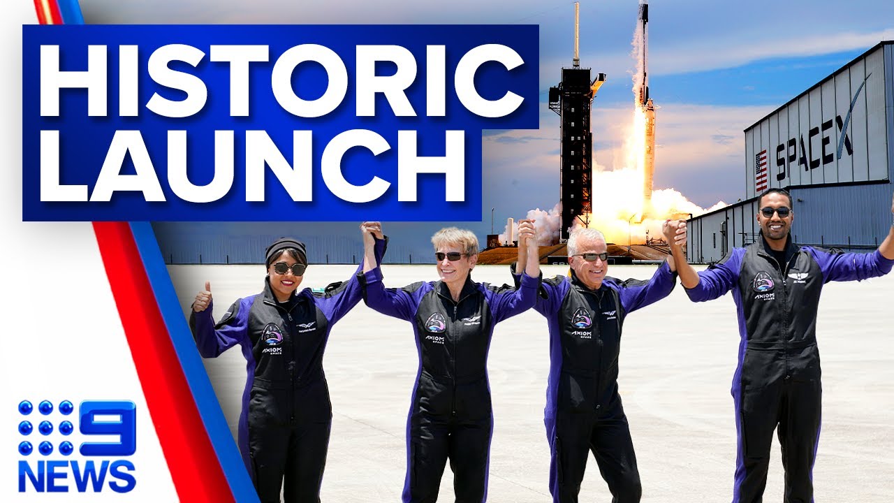 Four launch to space on multimillion-dollar SpaceX flight | 9 News ...