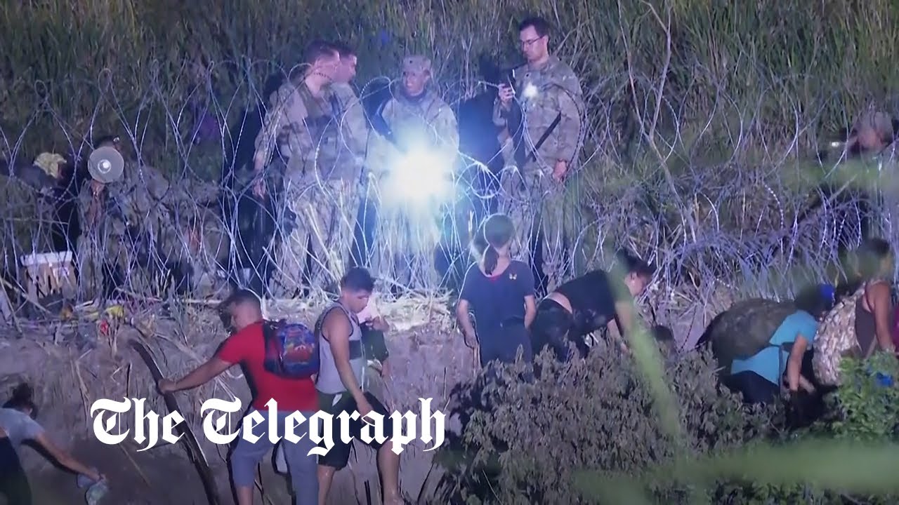 US Border: guards smile as they watch desperate migrants struggle to ...