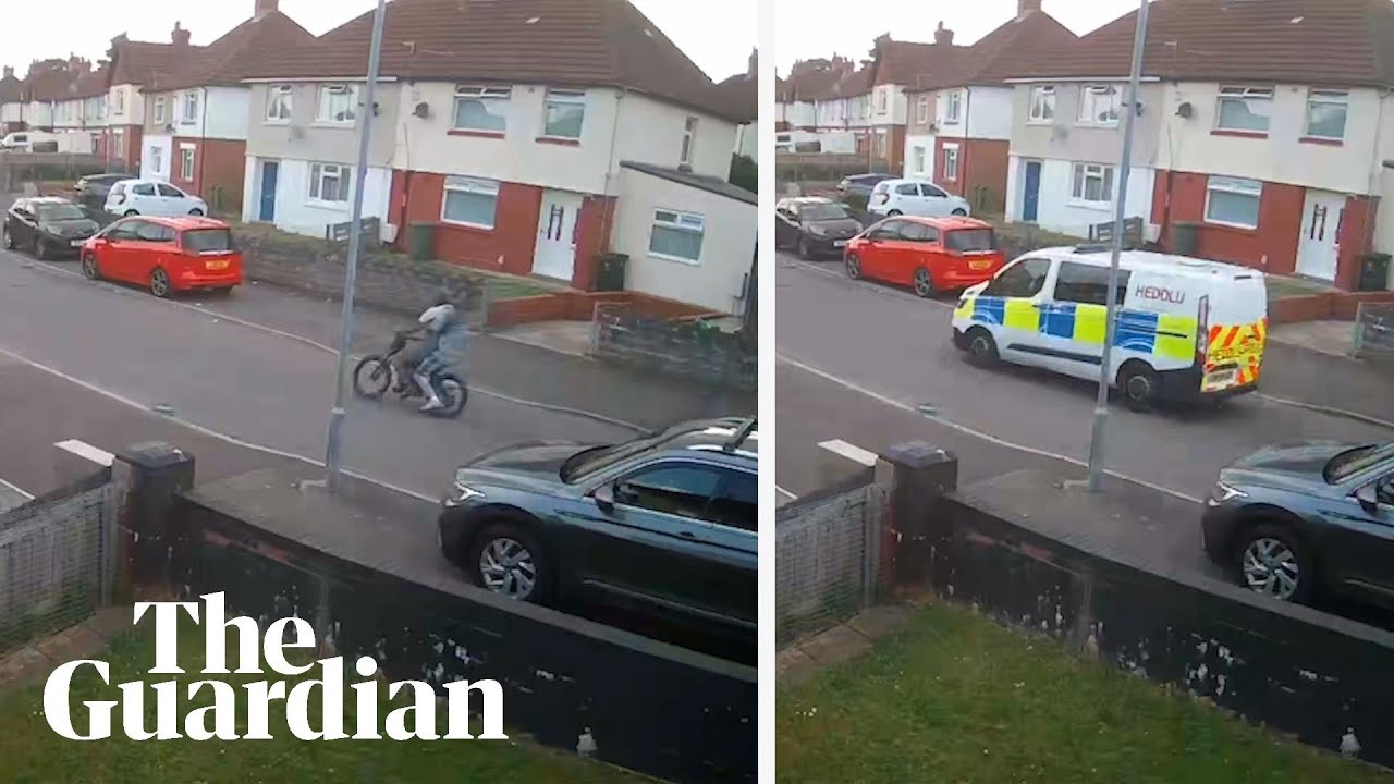 CCTV shows people on e-bike followed by police van one minute before ...