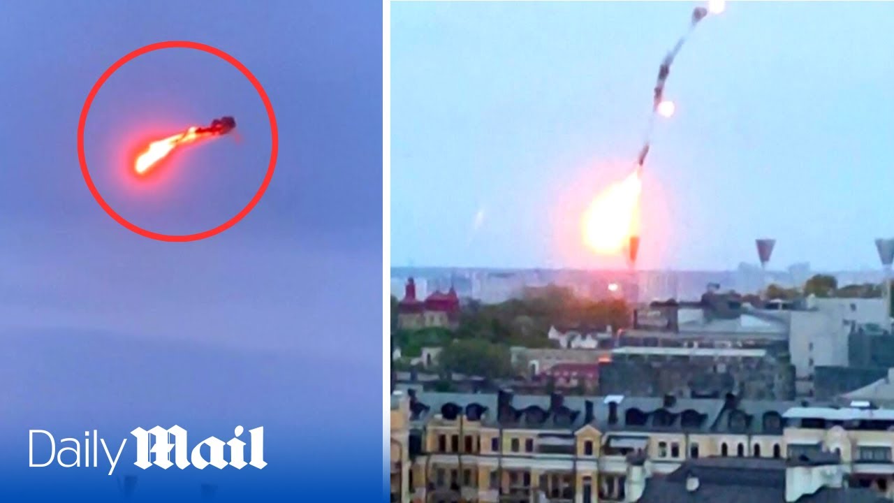 Surprise moment Ukraine shoots down malfunctioning drone over Kyiv ...