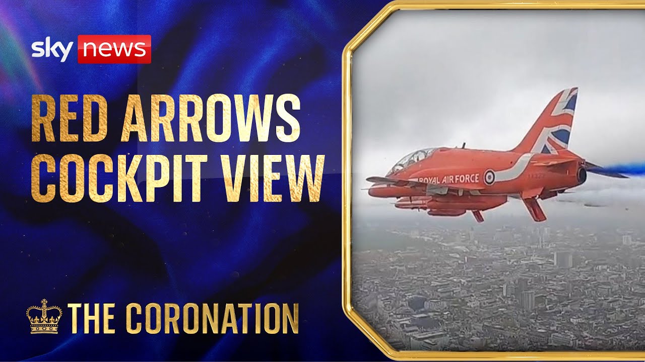 King's Coronation: Cockpit view of Red Arrows flypast over Buckingham ...