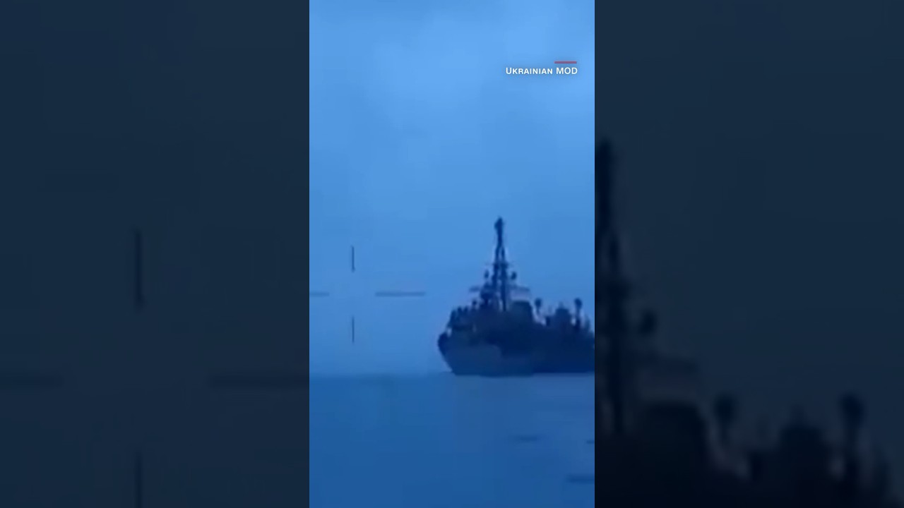 Russian ship appears to get hit by unmanned surface vessel in drone ...
