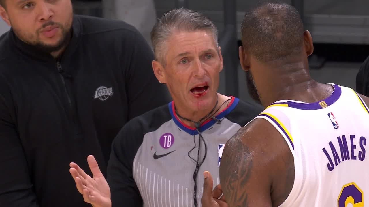 What Scott Foster said after LeBron ran into him | NBA on ESPN - The ...