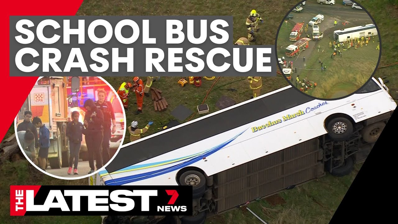 13 children have been hospitalised after their school bus crashed ...