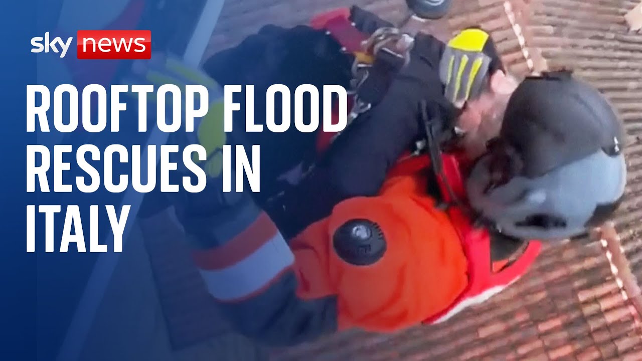 Watch: People lifted from their rooves in Italy, after deadly floods ...