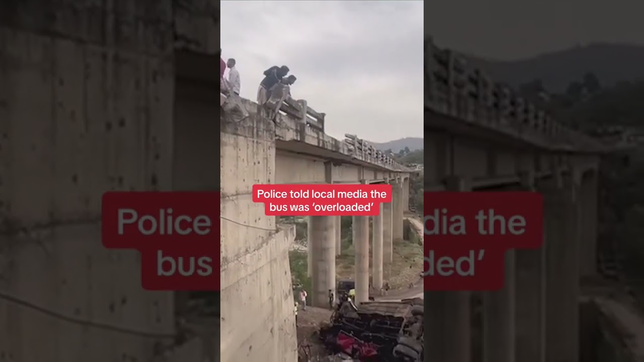Aftermath as 'overloaded' bus skids off bridge - The Global Herald