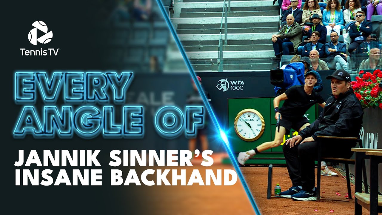 All The Angles Of An Incredible Jannik Sinner Backhand | Rome 2023 ...