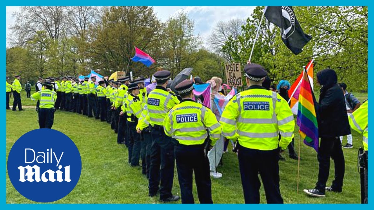 Police breakup brawl between trans rights and women's rights activists ...