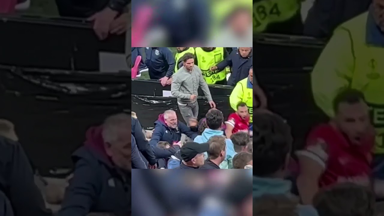 West Ham players jump into chaotic crowd to defend family and friends ...