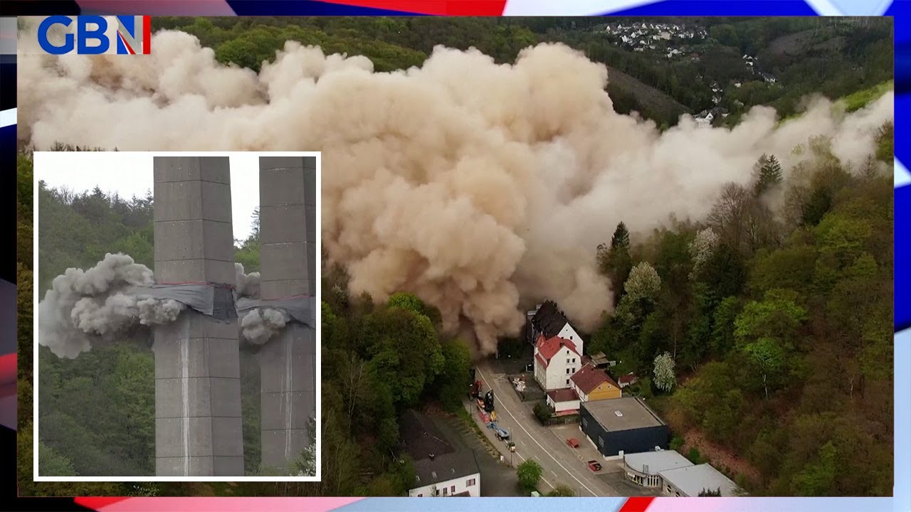 Huge EXPLOSION goes off as people celebrate eyesore bridge being blown ...