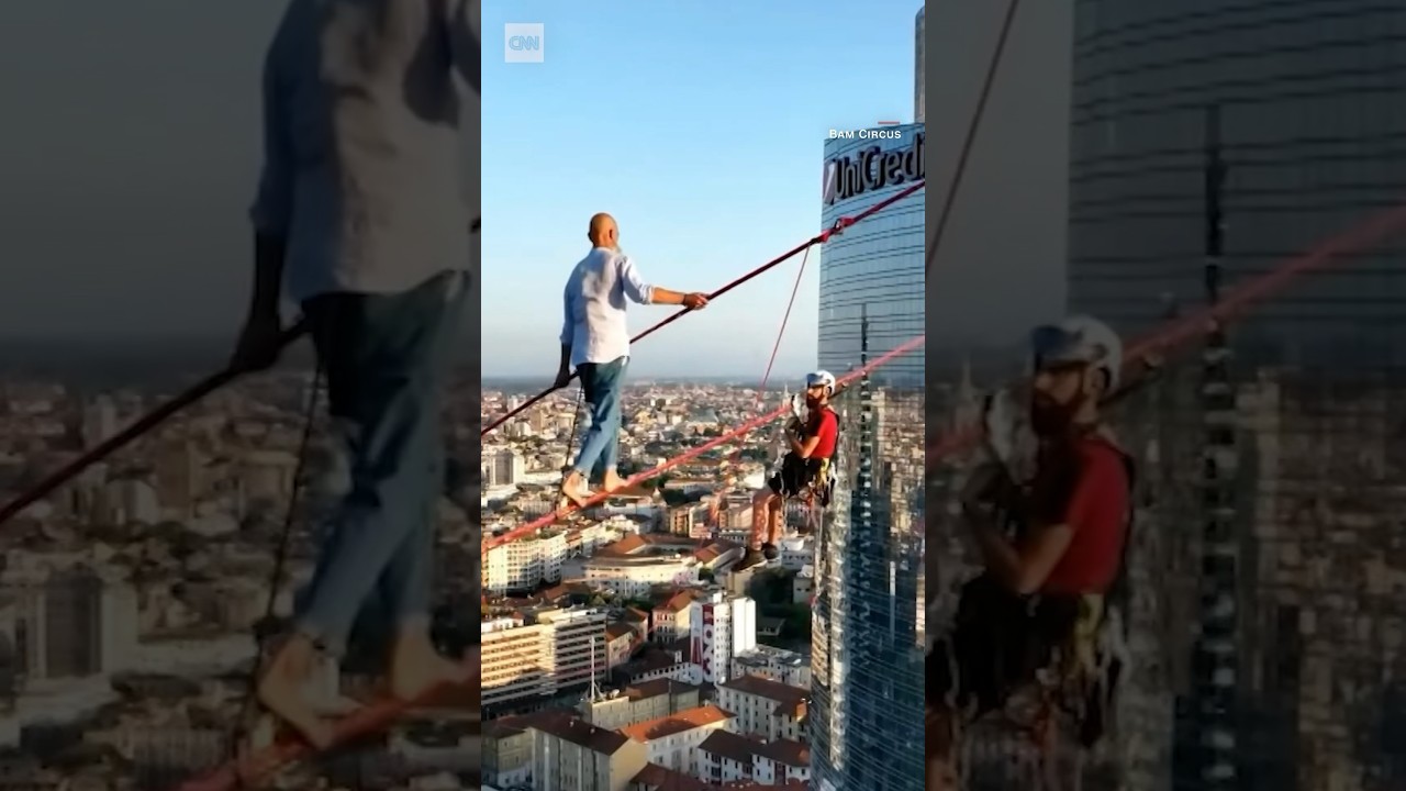 Man performs Italy’s highest city tightrope walk - The Global Herald