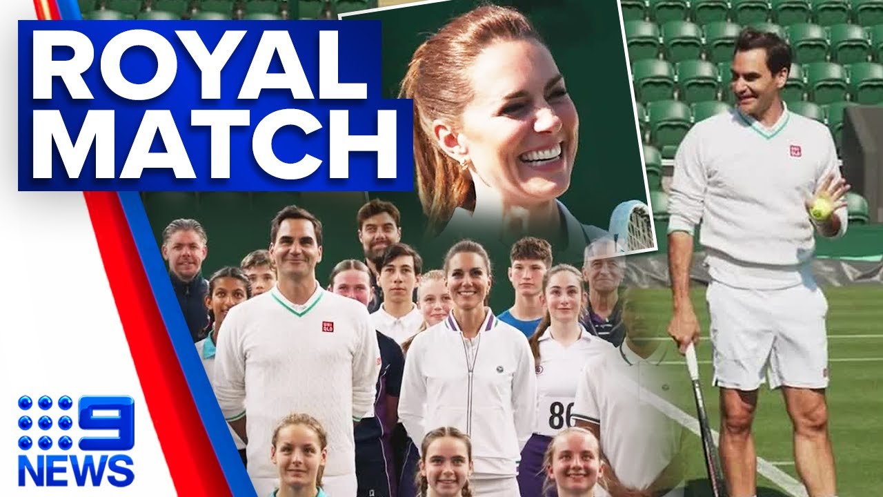Kate Middleton faces off against Roger Federer at Wimbledon | 9 News ...