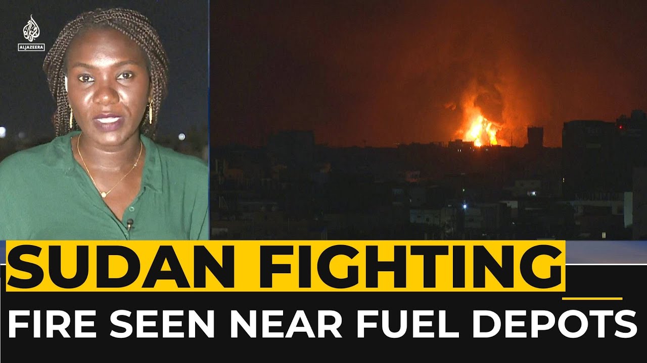 Sudan fighting: Huge Fire seen near weapons factory & fuel depots in ...