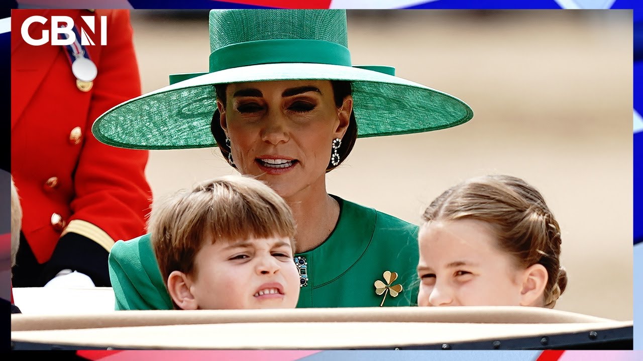 Kate Middleton fixes Prince Louis’ tie in ADORABLE moment at Trooping ...