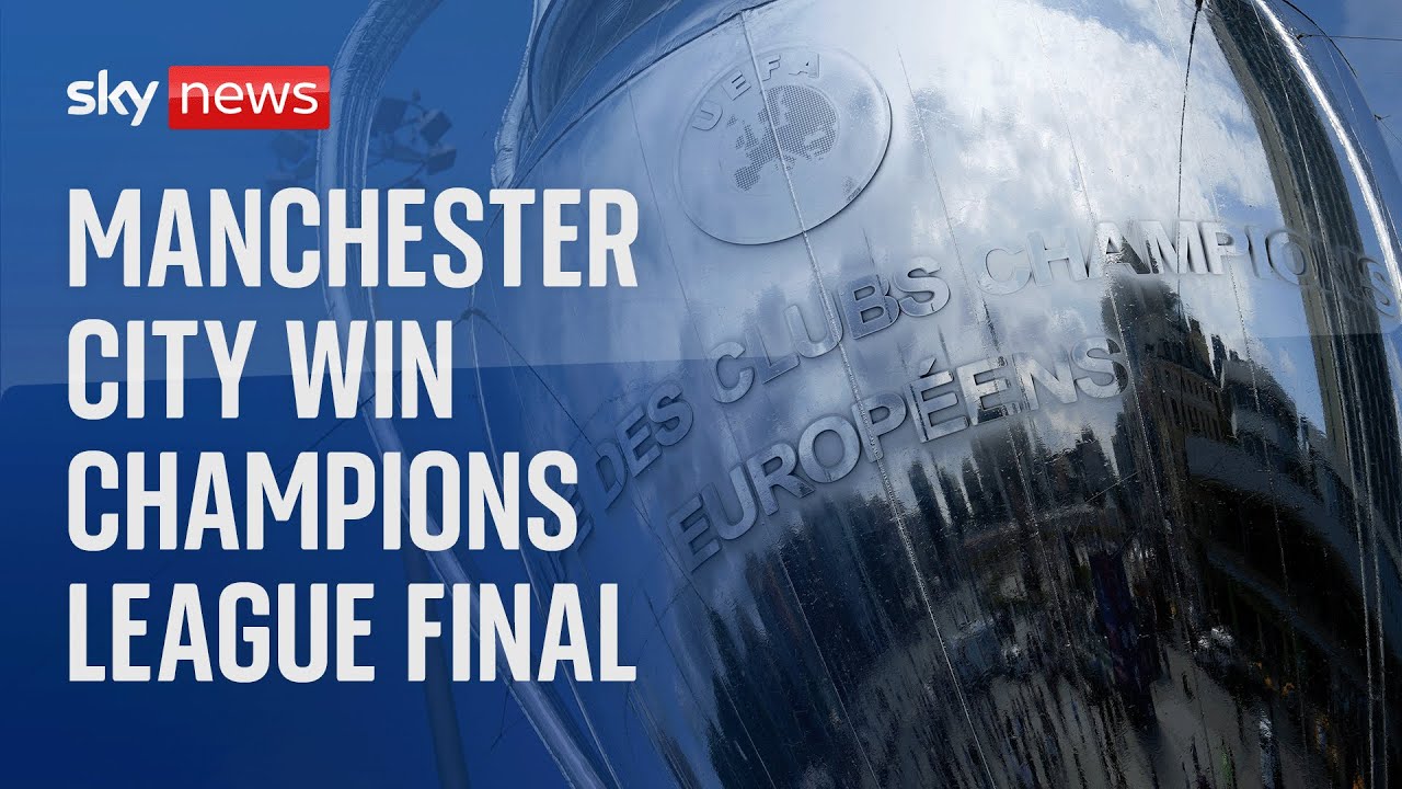 Manchester City celebrate winning the Champions League final, and ...