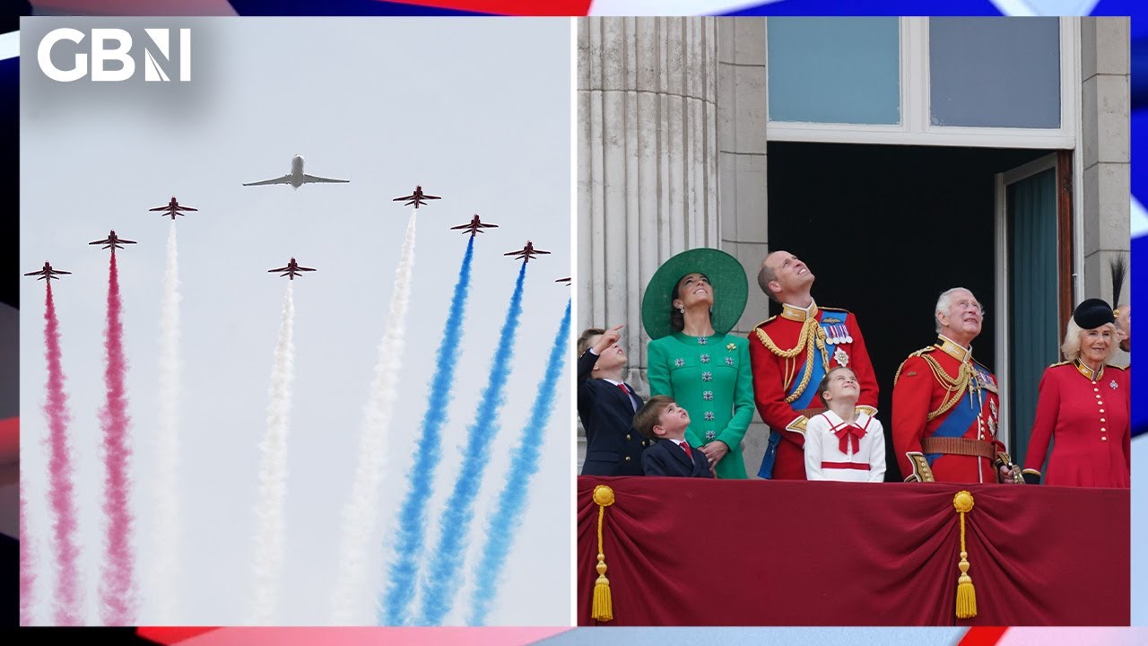 Royal flypast: King Charles and members of Royal Family gather on ...