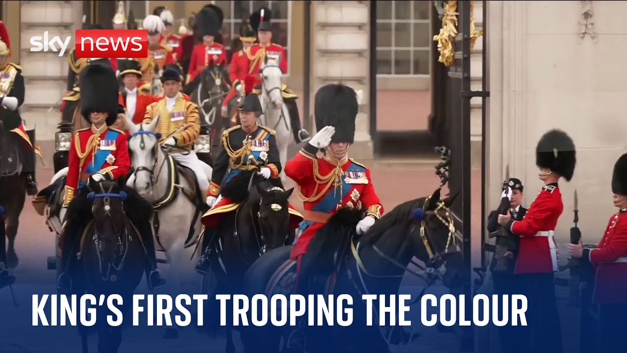 Trooping the Colour: King rides horseback for first official birthday ...