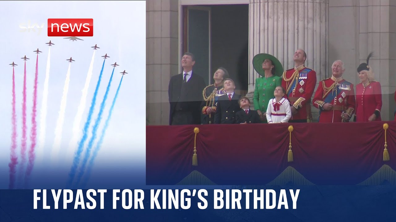 Royals watch flypast from balcony as King celebrates official birthday ...
