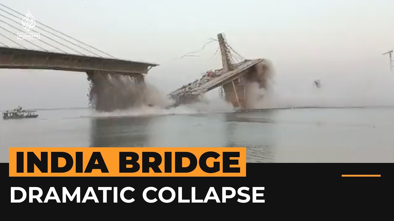 Dramatic video shows India bridge collapsing | AJ #shorts - The Global ...