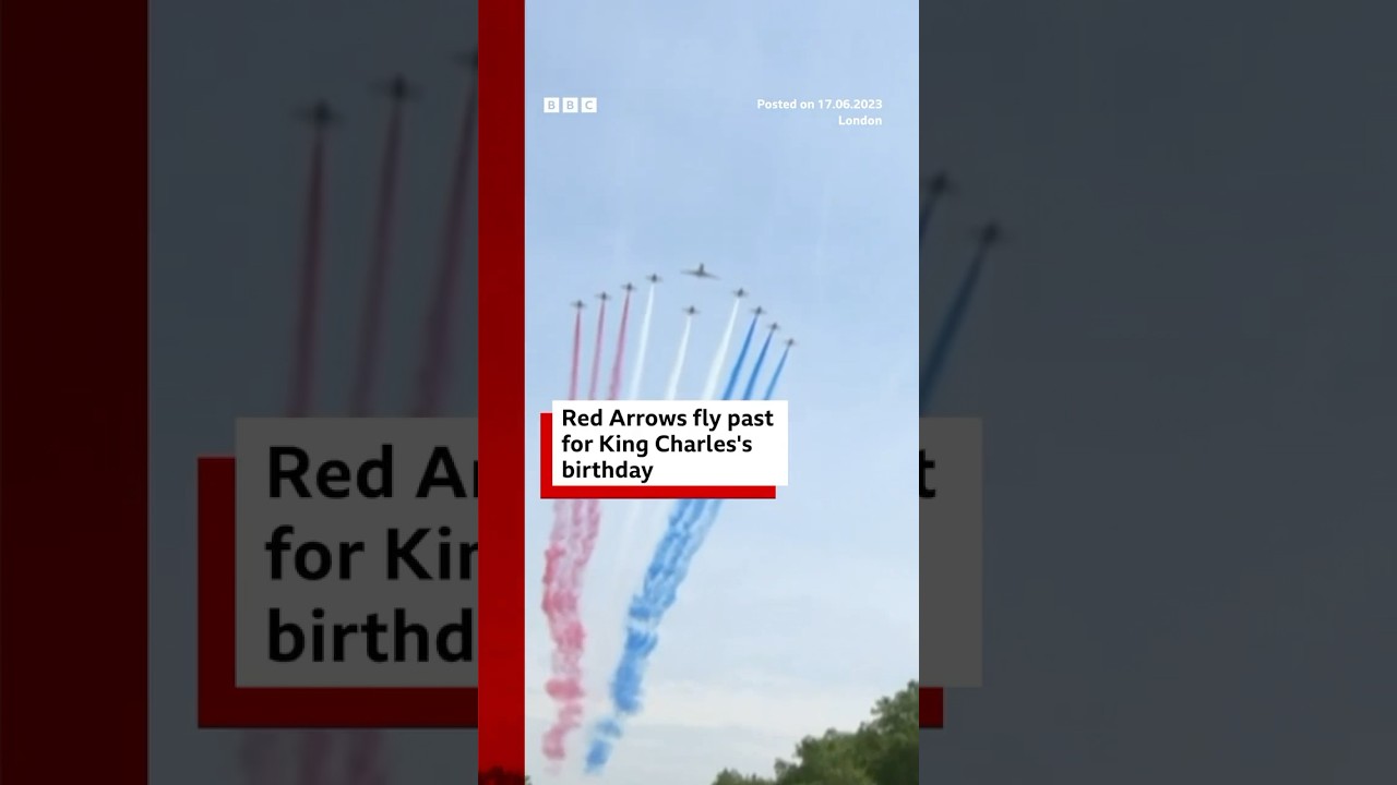 70 aircraft including the Red Arrows fly over Buckingham Palace ...