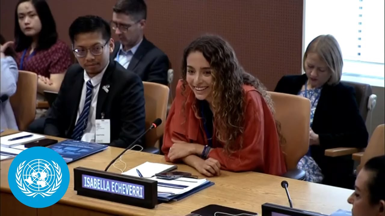 Colombian soccer (football) player Isabella Echeverri speaks at 2023 UN ...