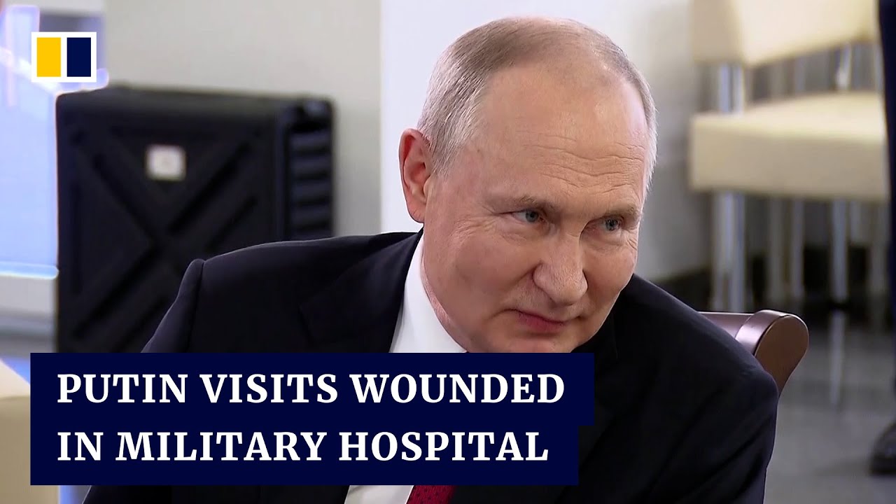 Russian President Vladimir Putin visits wounded in military hospital on ...