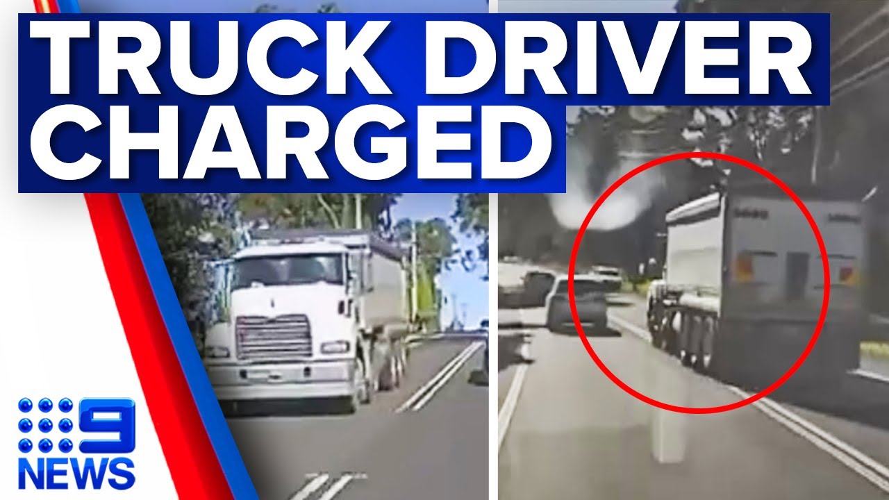 Truck driver caught on camera dangerously trying to overtake charged ...