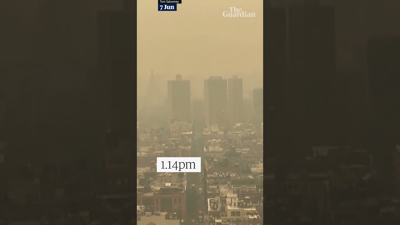 Footage captures the before and after scenes as smoke from Canada's ...