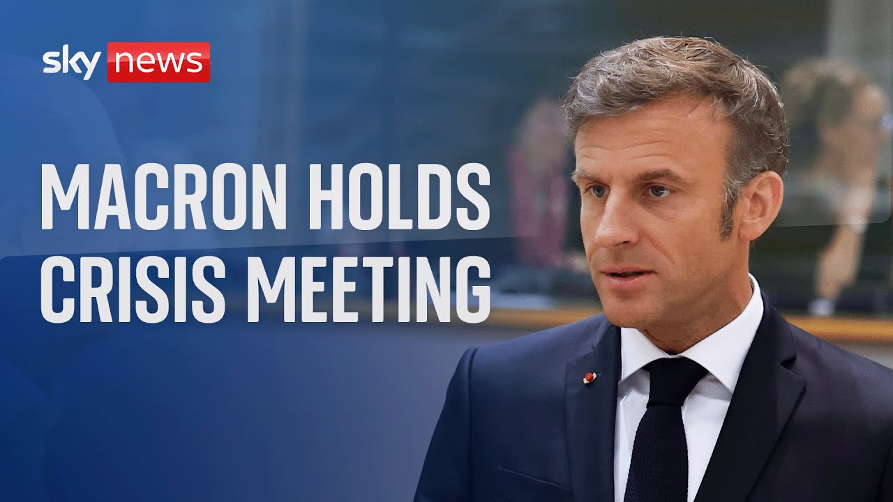Watch live: French President Emmanuel Macron holds crisis meeting with ...