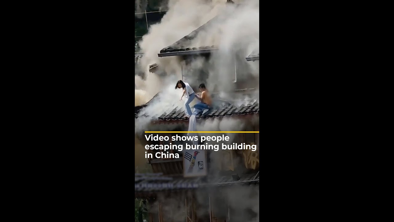 Video shows people escaping burning building in China | AJ #shorts ...