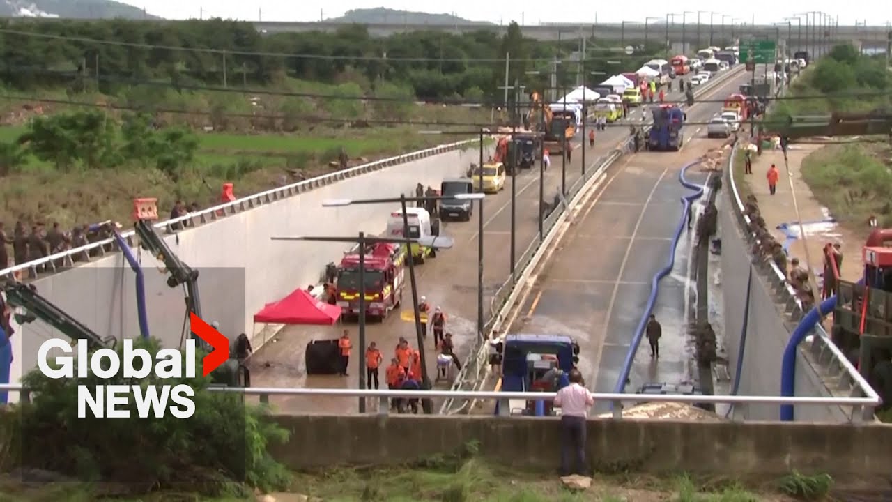 South Korean floods: Rescuers pull 9 bodies from flooded tunnel amid ...