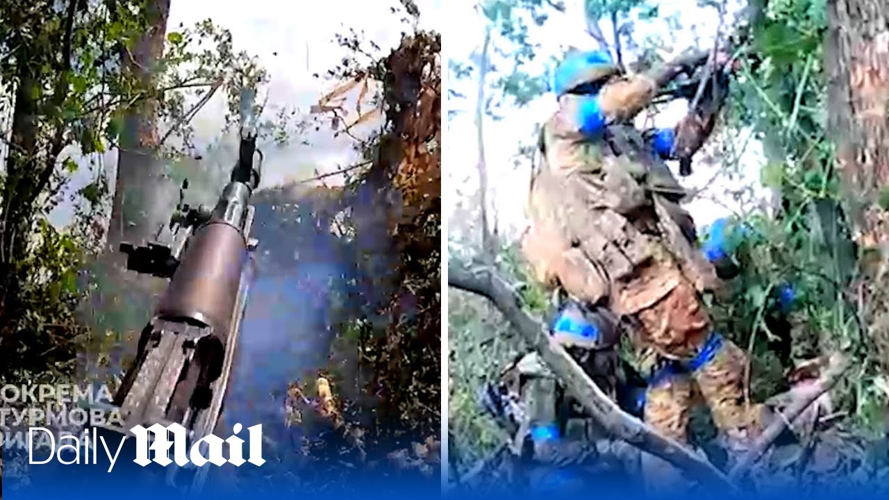 Ukraine soldiers advance on Russian positions dodging heavy enemy ...
