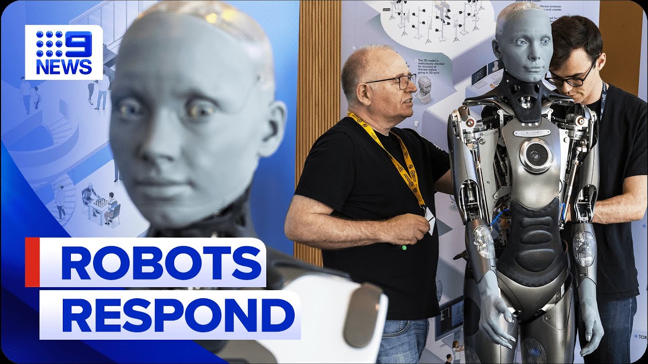 World first humanoid robot press conference held at UN global summit ...