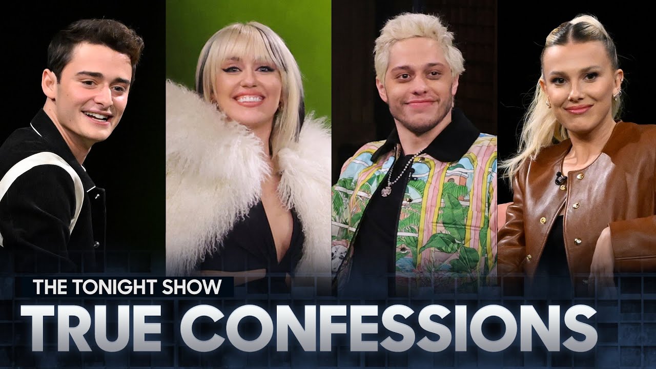 Tonight Show True Confessions with Miley Cyrus, Pete Davidson, Millie ...