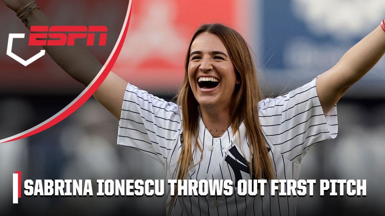Sabrina Ionescu throws out first pitch before Yankees game | MLB on ...