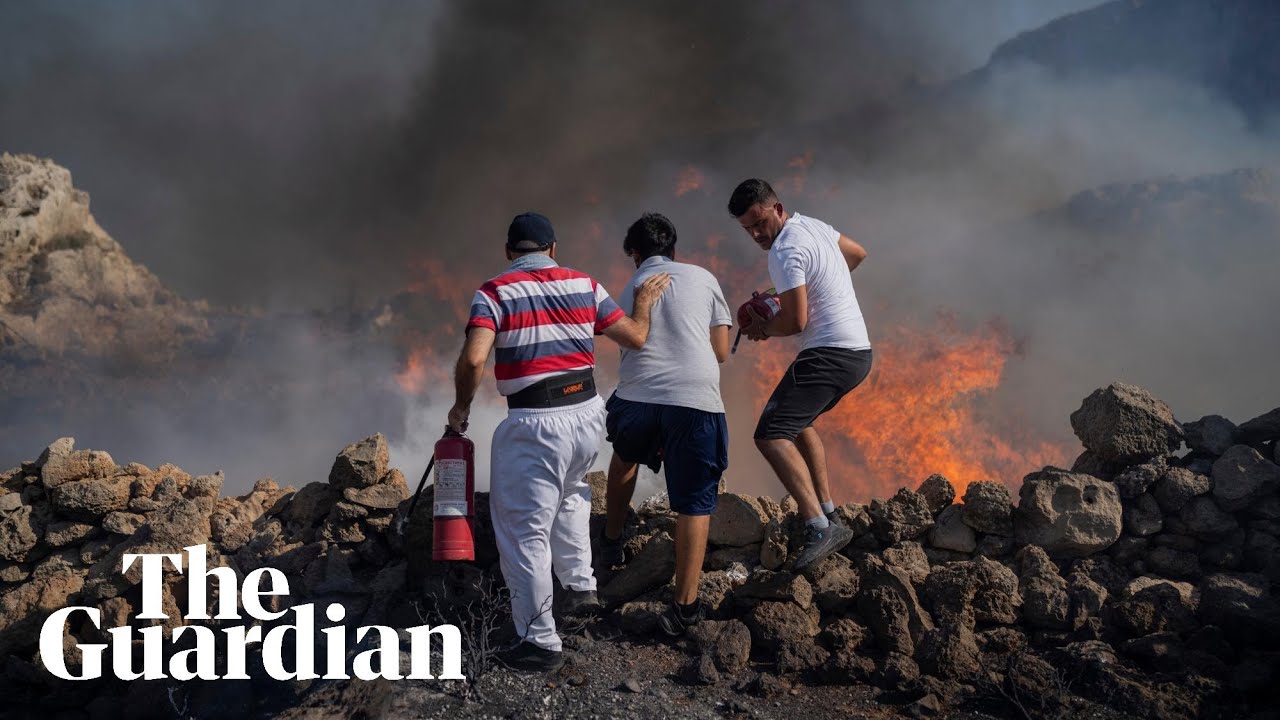 Local people join firefighters in battling wildfires on Rhodes - The ...