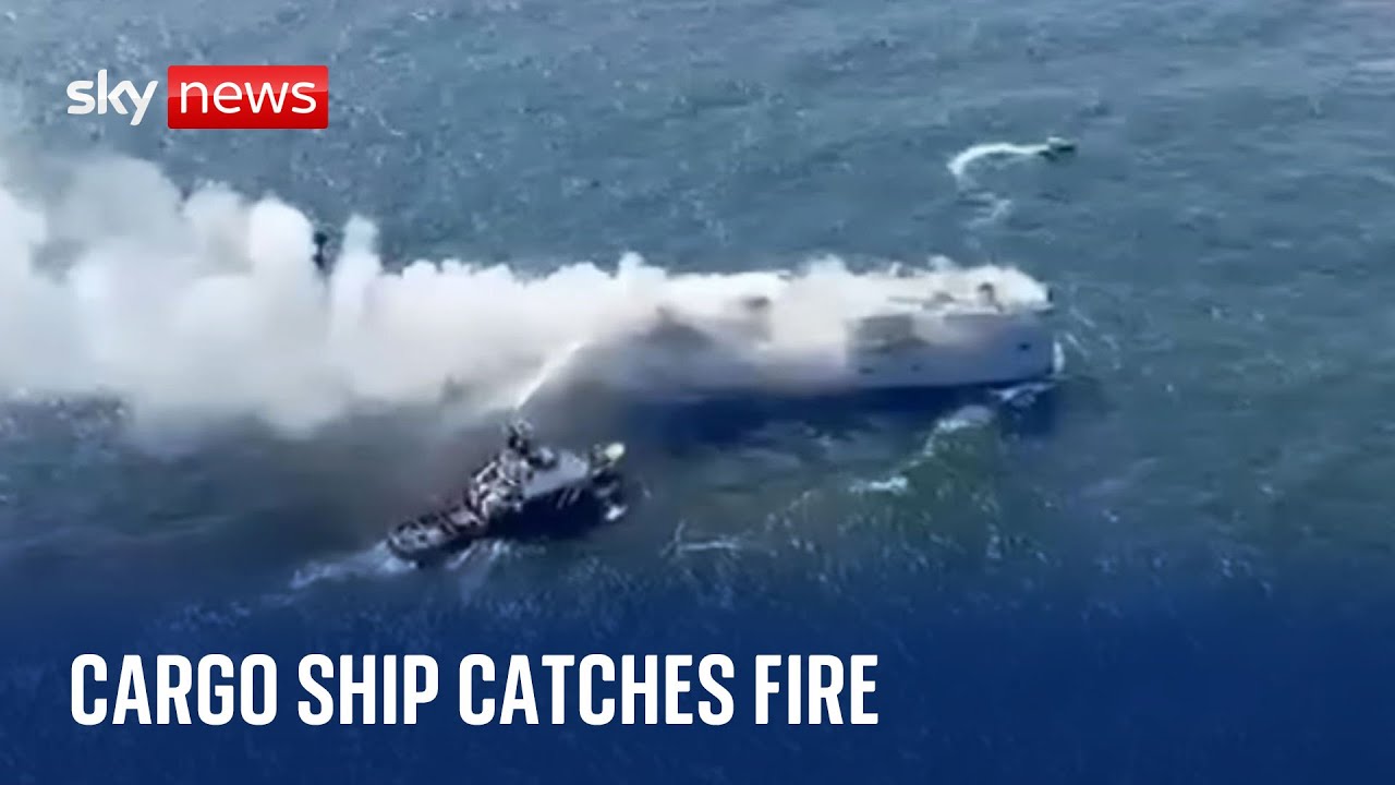 Cargo ship carrying 3,000 cars catches fire in North Sea - The Global ... Cargo ship carrying 3,000 cars catches fire in North Sea - The Global ...