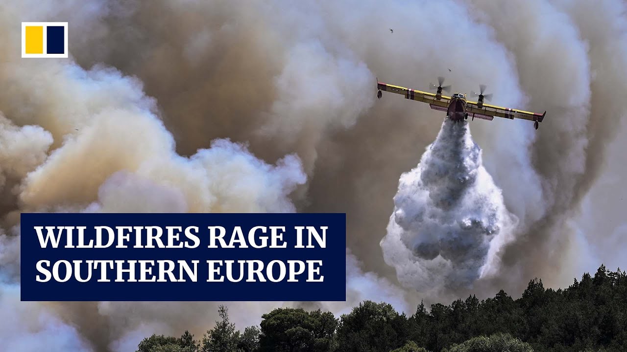 Forced evacuations as southern Europe battles wildfires during intense ...