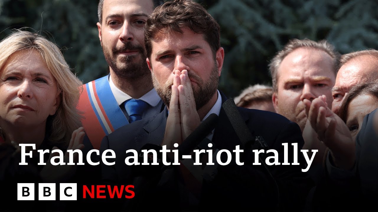 France riots ease as mayors hold anti-violence rally - BBC News - The ...