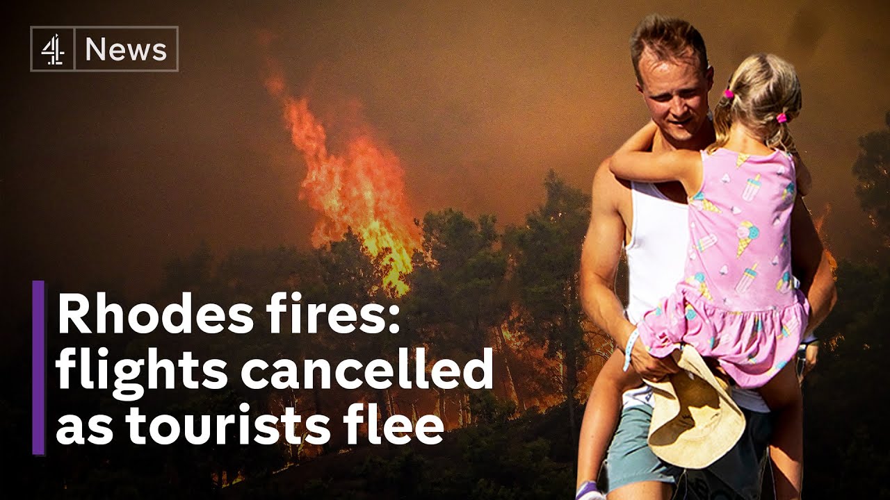 Rhodes fires: flights cancelled as thousands of tourists and residents ...