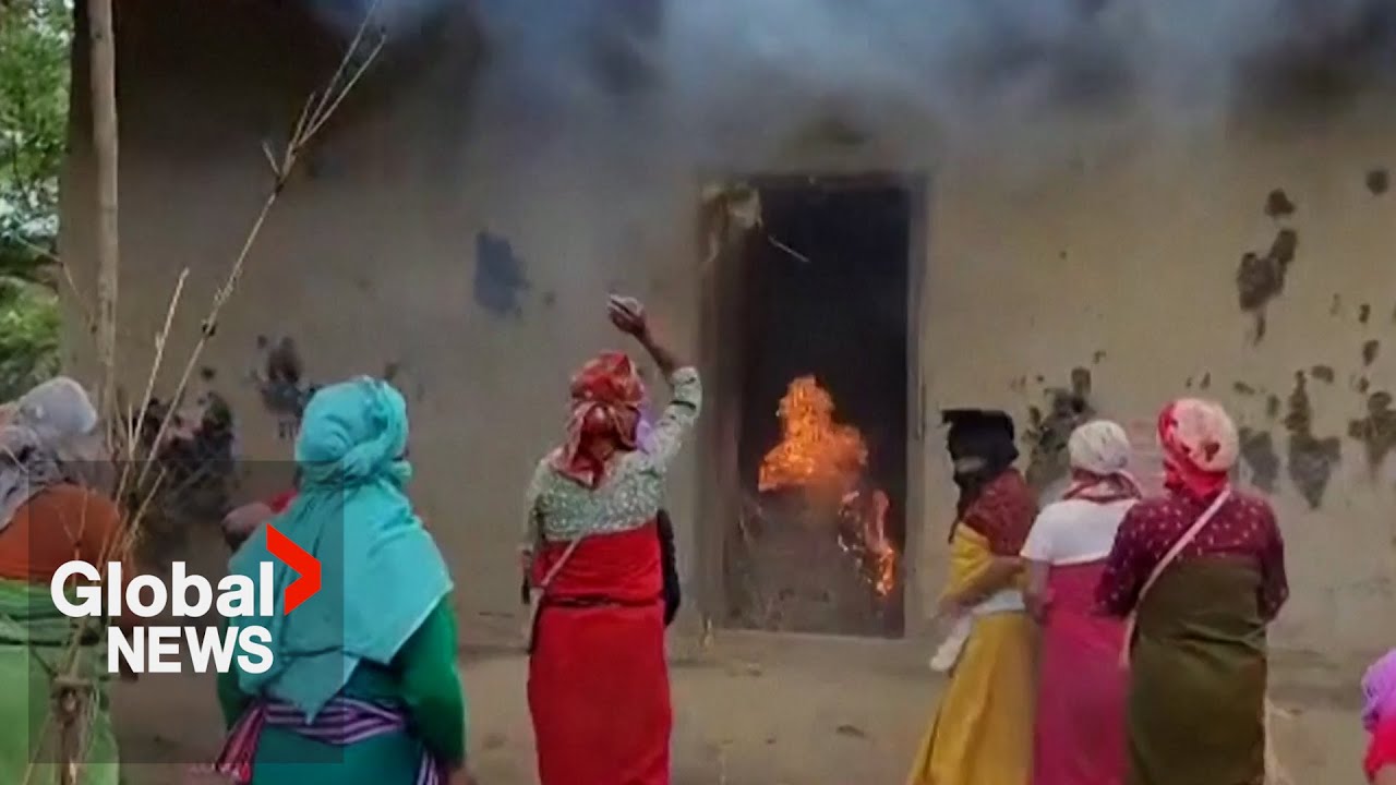 Manipur Violence Women Set Fire To Home Of Suspect Accused Of Inciting 6330